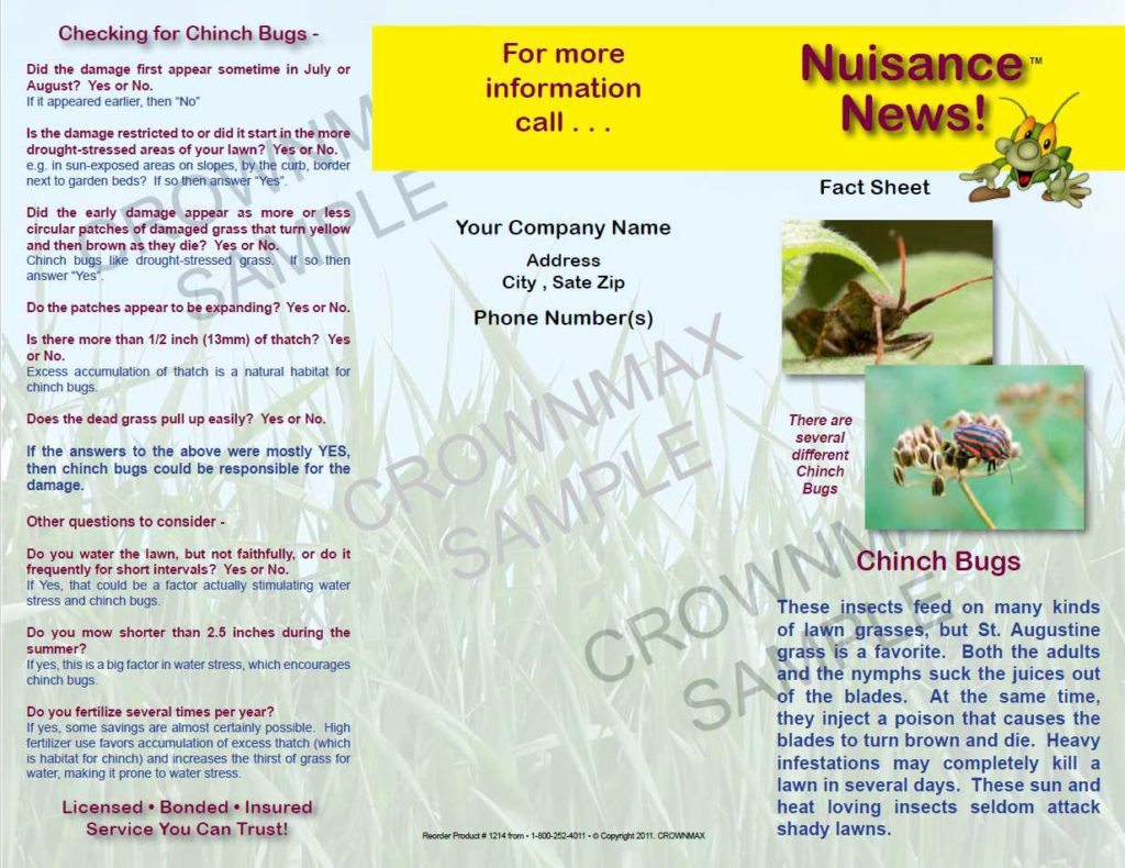 1214 – Chinch Bug Brochure - Crownmax.com
