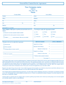 2167 - General Pest Control Service Agreement - Crownmax.com