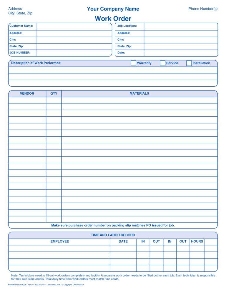 Work Order - Report - Crownmax.com