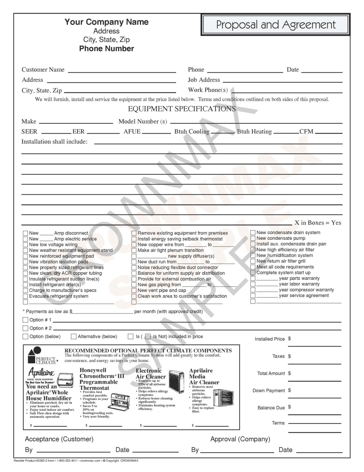 2282 HVAC Proposal And Agreement - Crownmax.com