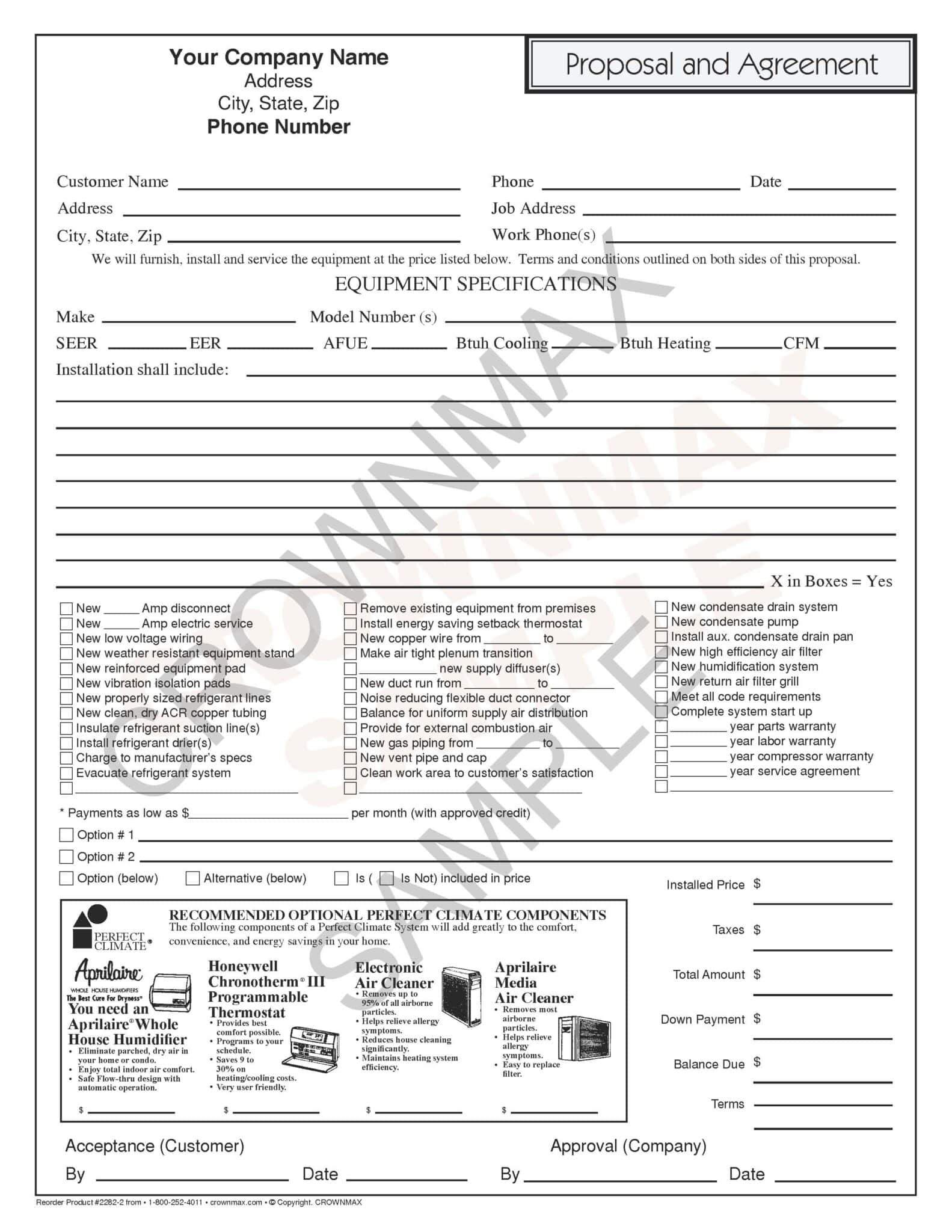 2282 HVAC Proposal And Agreement - Crownmax.com