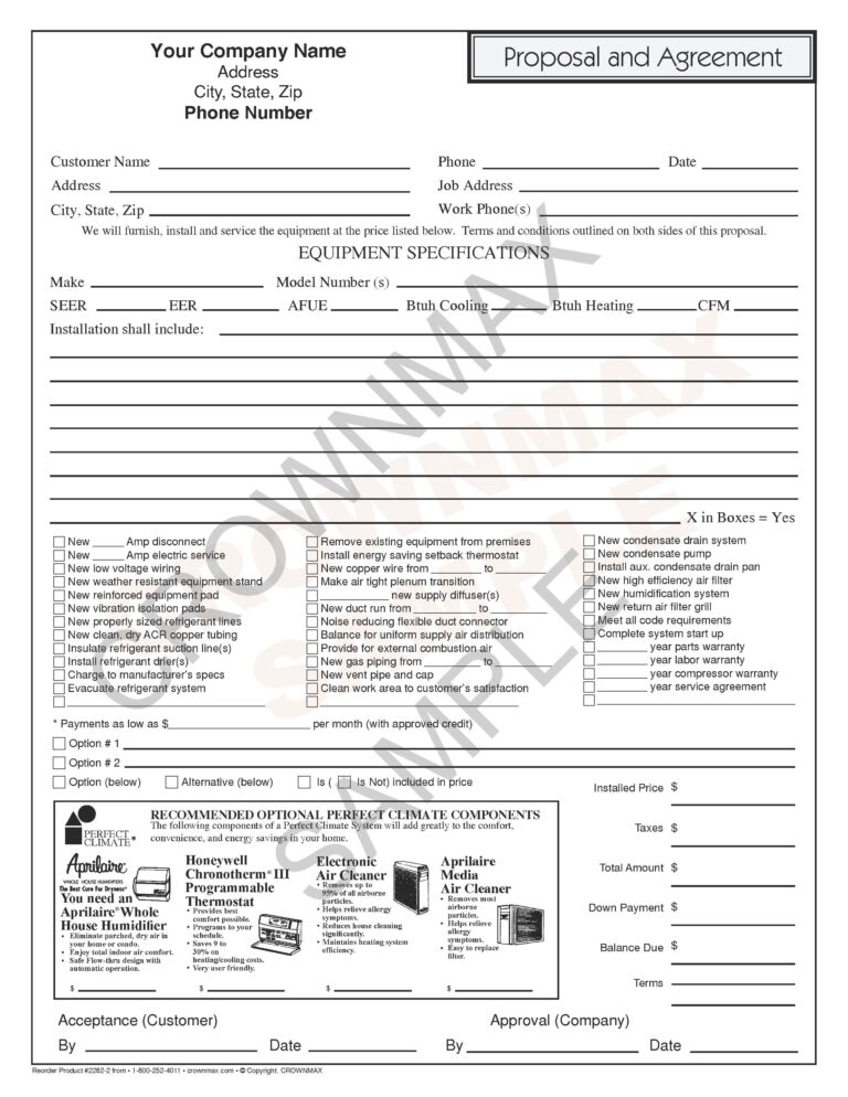 2282 HVAC Proposal And Agreement - Crownmax.com