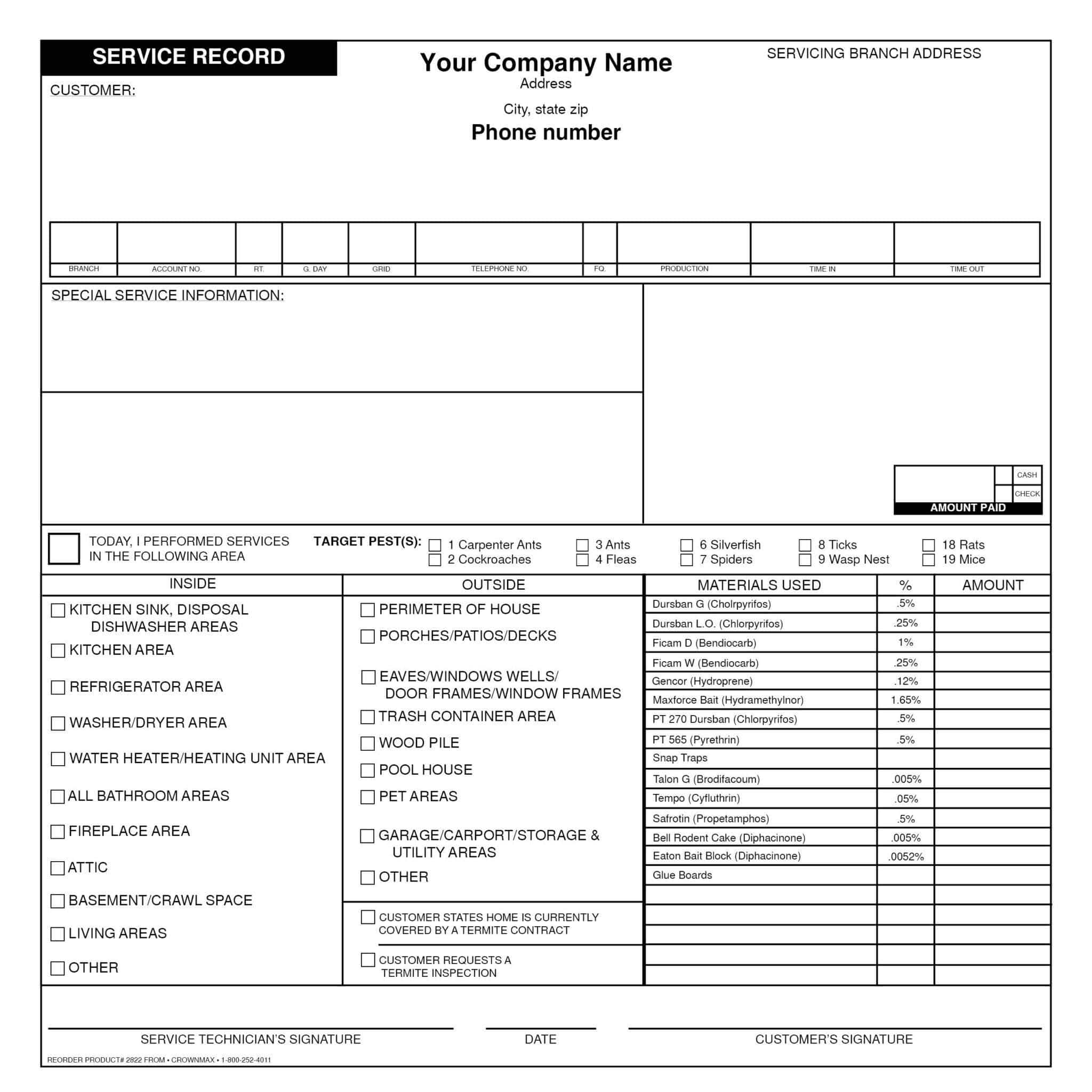 2822 - Service Record - Crownmax.com
