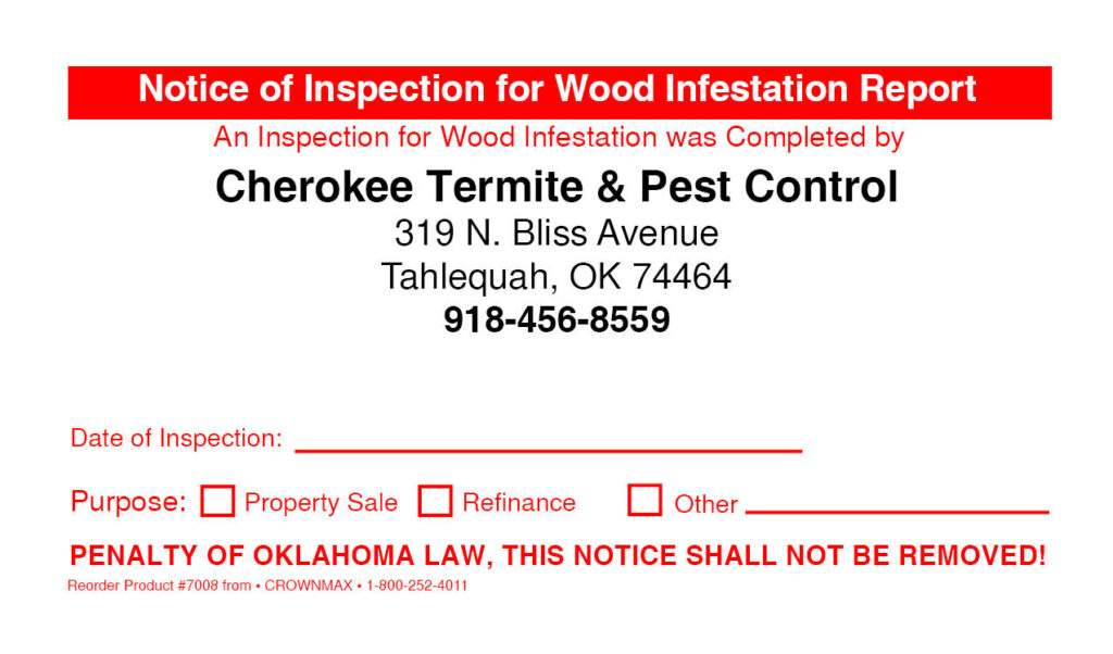 7008 – Oklahoma Notice Of Inspection Label - Crownmax.com