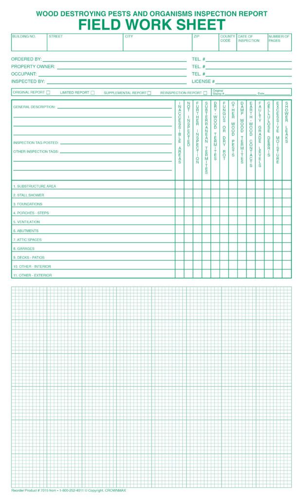 7015 – Field Work Sheet - Crownmax.com