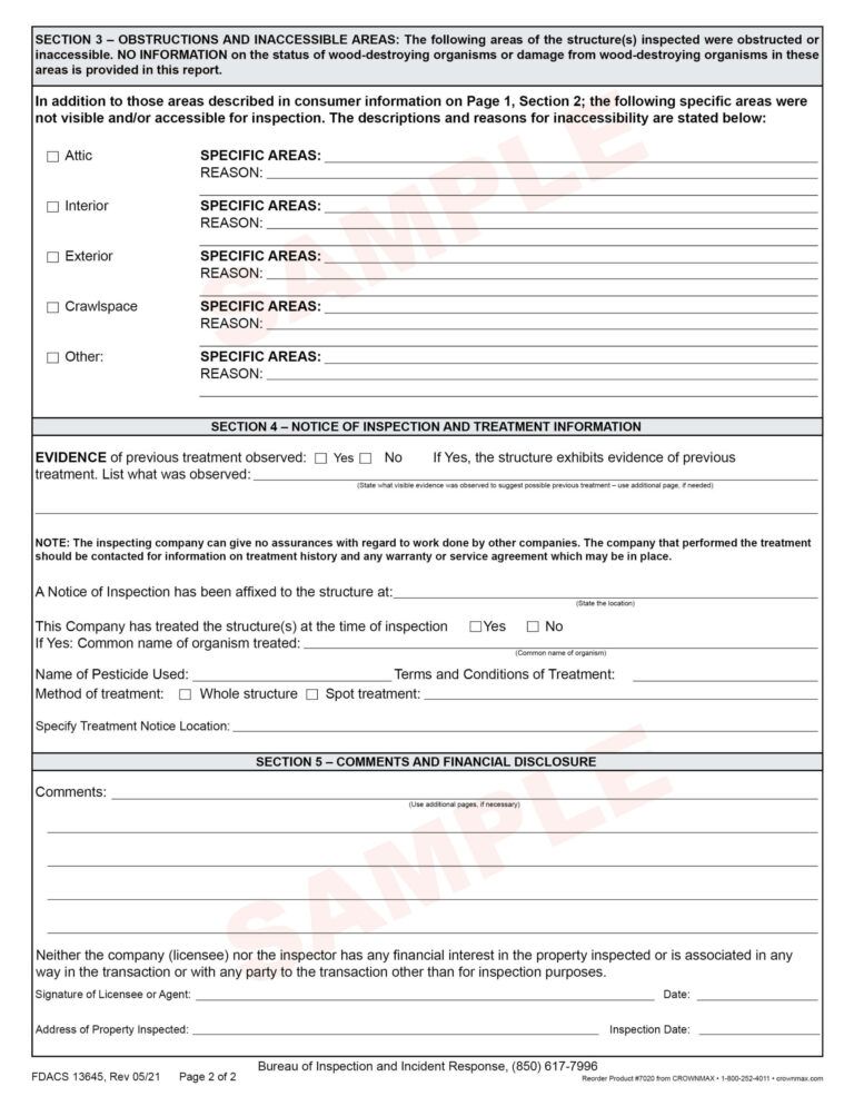 7020-1 – Florida WDO Inspection Report - Crownmax.com