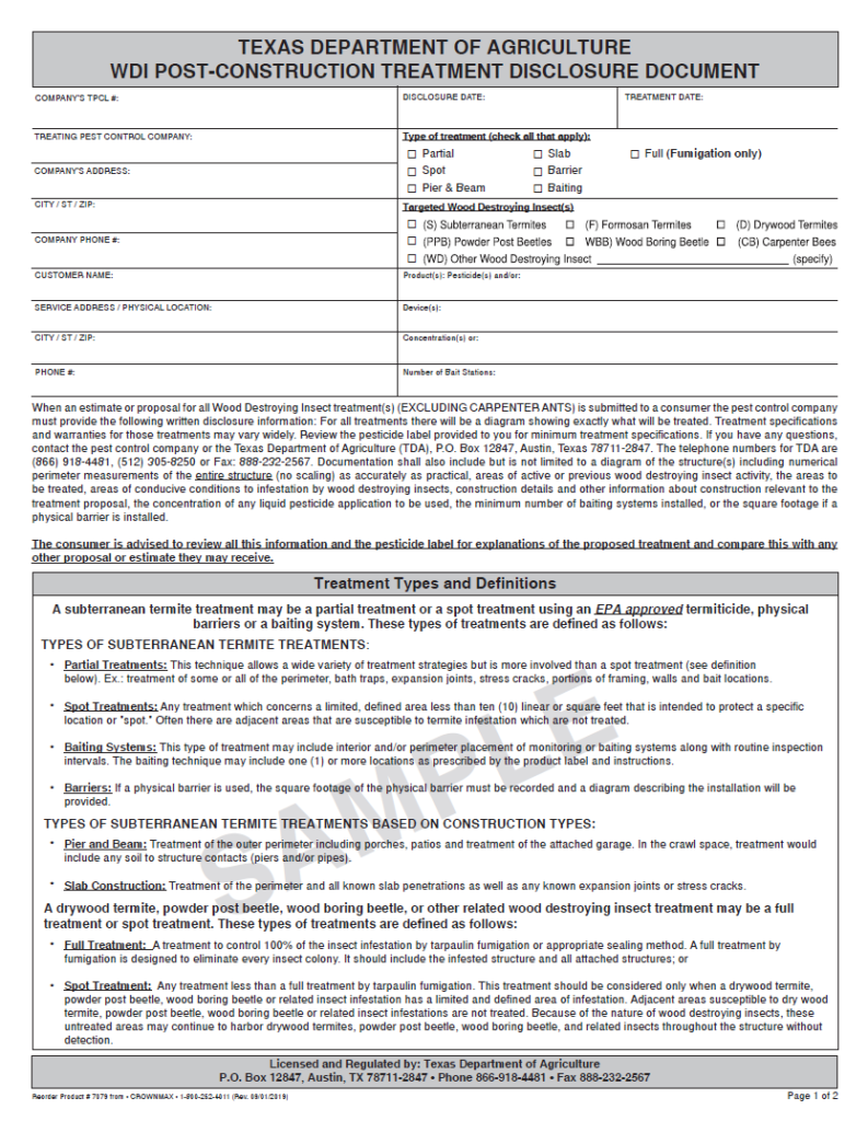 7079 – Texas Dept. Of Agriculture WDI Post Construction Treatment ...