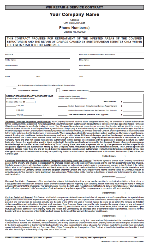 7201 - WDI Repair And Service Contract - Crownmax.com