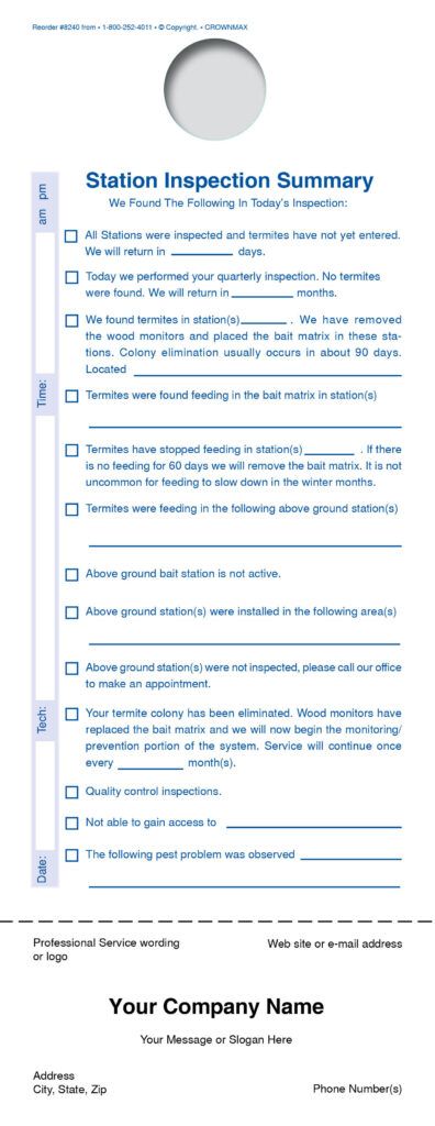 8240 – Station Inspection Summary – 2-pt - Crownmax.com