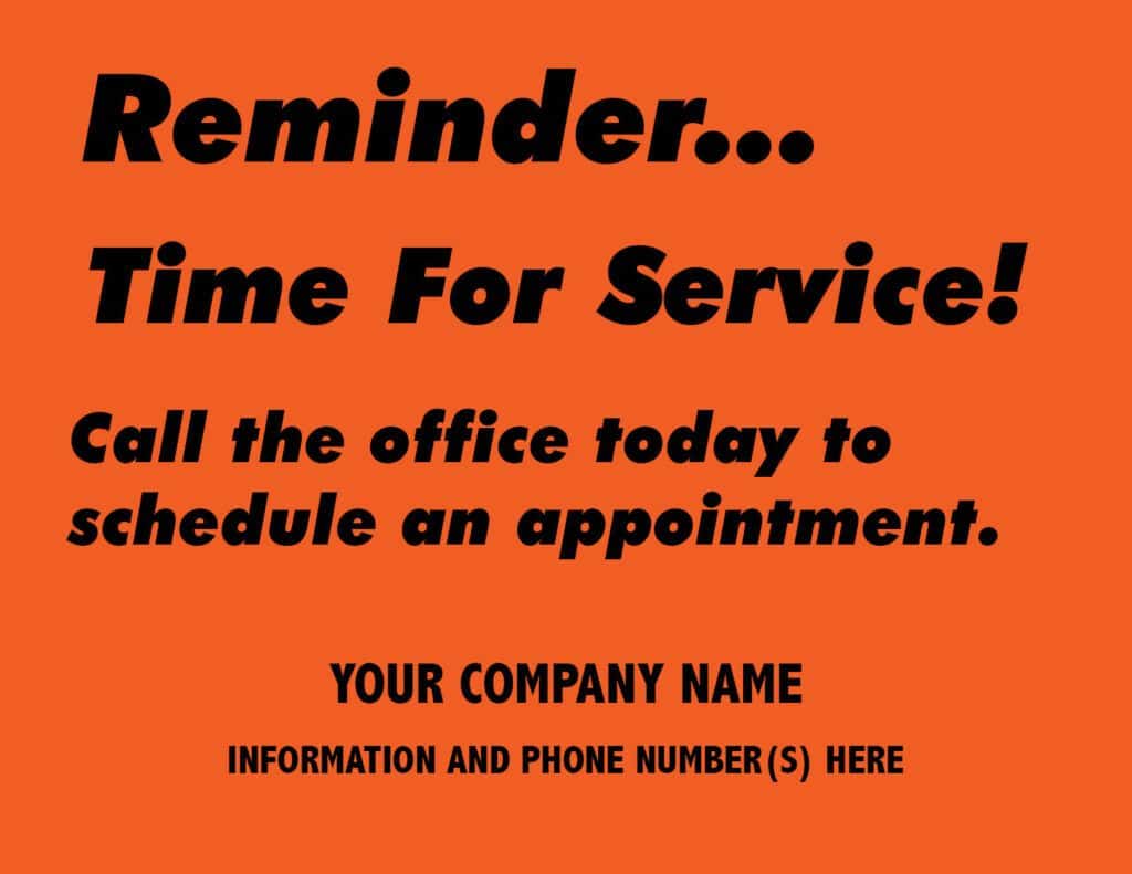 8335 - Reminder Postcard Time For Service - Crownmax.com