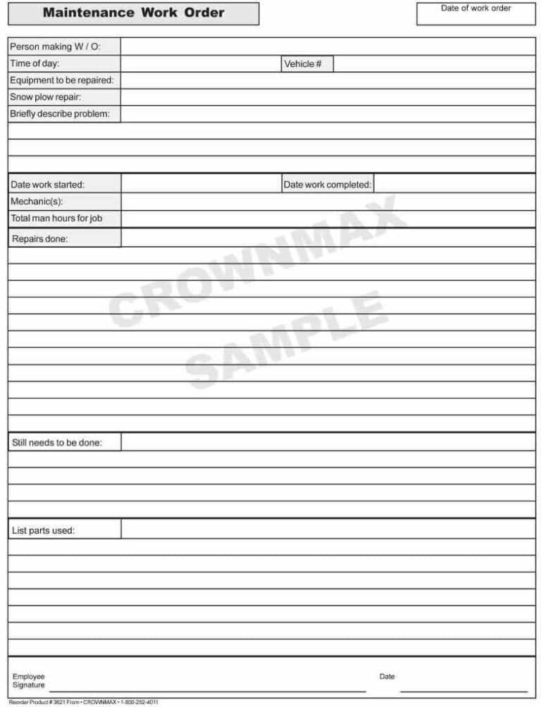 Work Order Forms