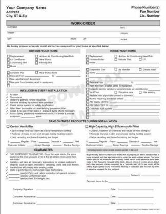 Work Order Forms
